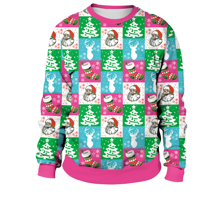 2024 Ugly Christmas Sweater 3D Funny Cartoon Anime Santa Clothing ...