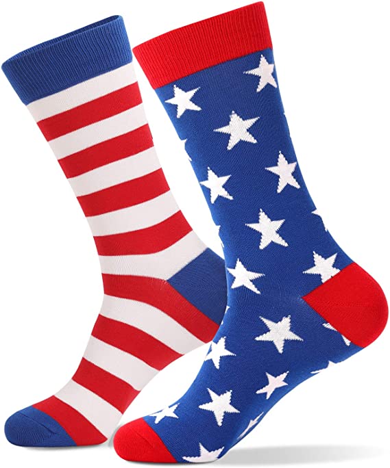 Independence Day American Flag Socks Striped All Cotton Socks Mid leng ...