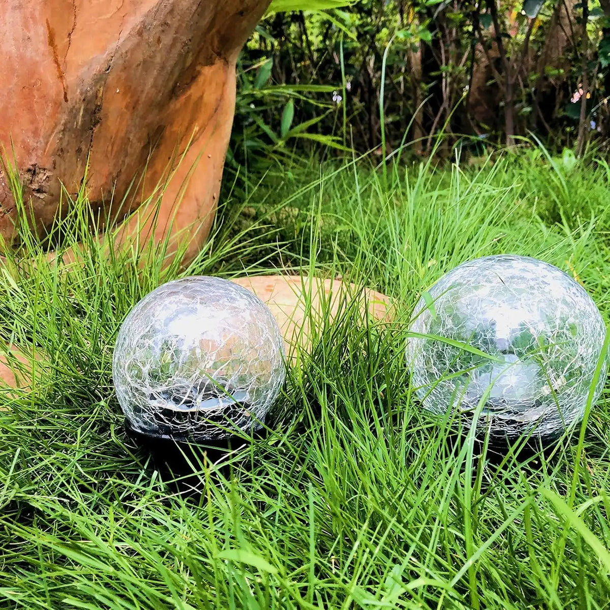Cracked Glass Solar Ground Lights - Waterproof LED Garden Puck – Best ...