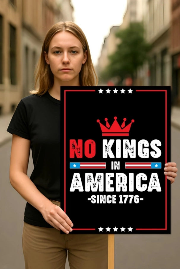 No Kings In America Protest Sign, Protest Poster Banner – Best ...