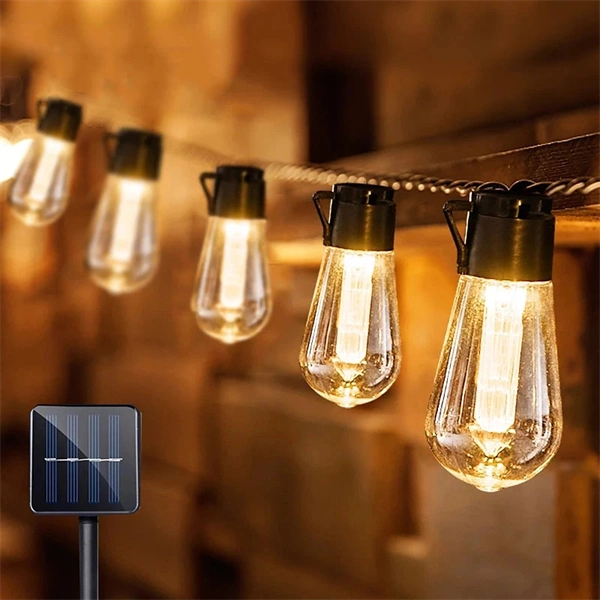 Solar String Lights Outdoor Waterproof – Retro Edison Bulb Fairy Light ...