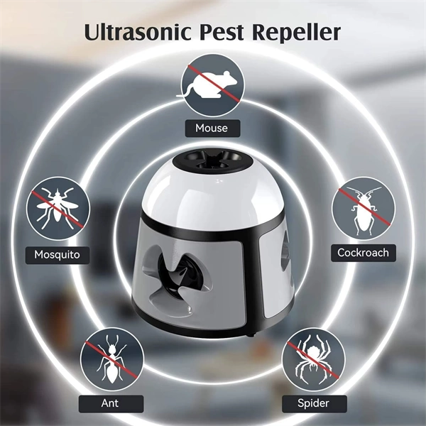 360° Ultrasonic Rodent Repeller – 4-Mode Mouse & Rat Deterrent with Fl ...
