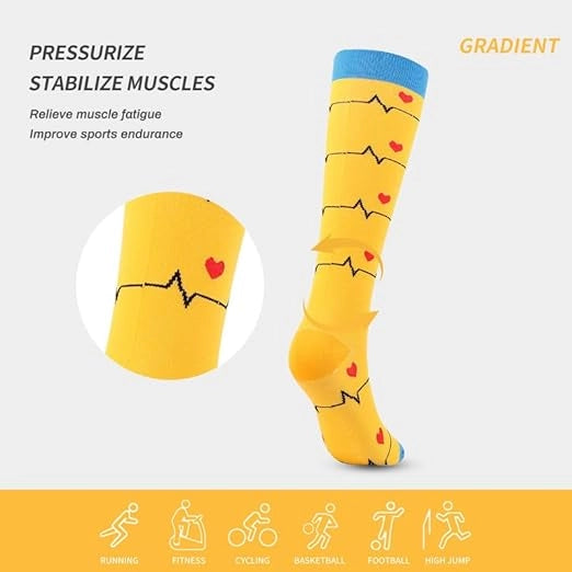 ROYALUCK 5 Pairs Unisex Medical Symbol Compression Socks – Best ...