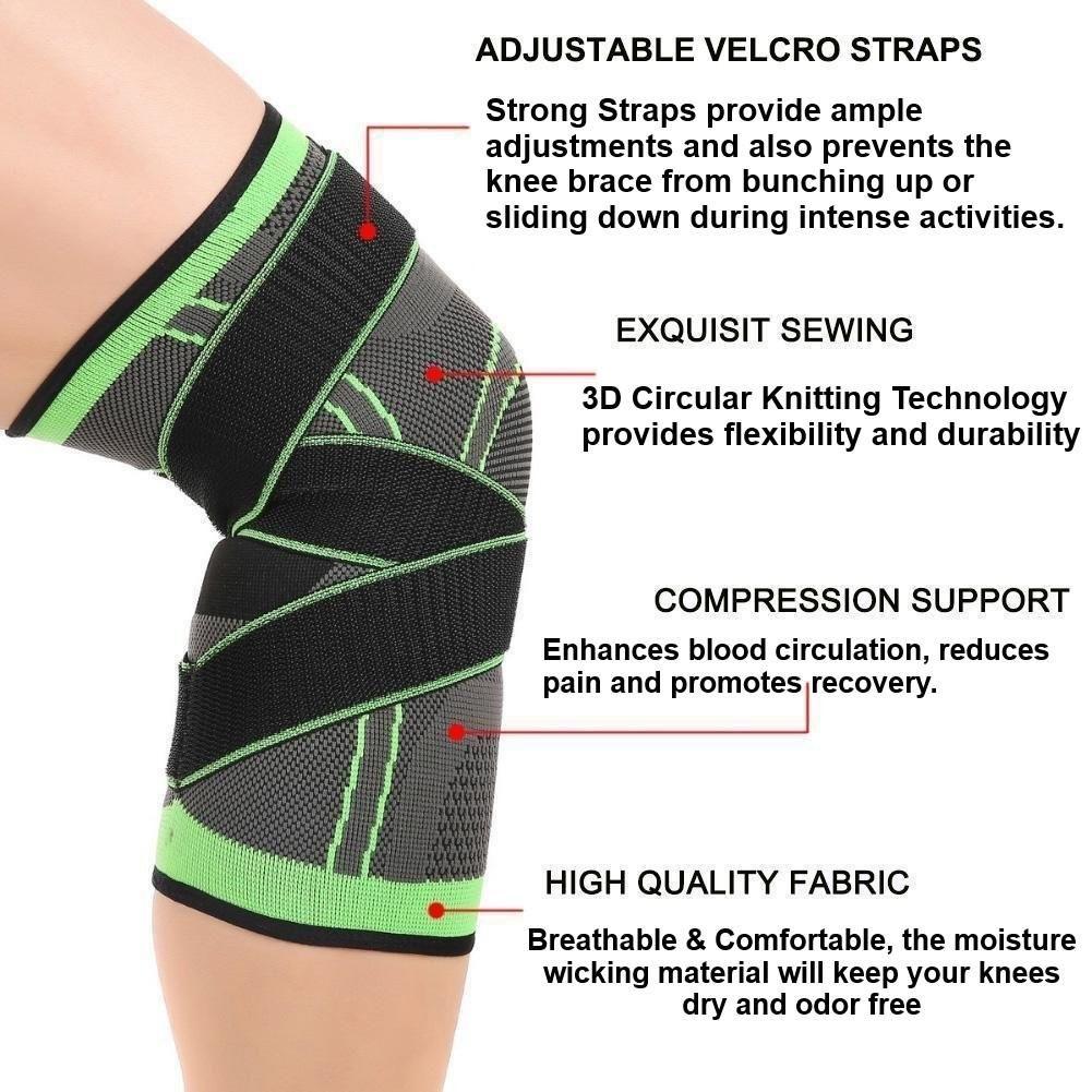 Knee Brace Compression Sleeves for Patellar Support Stability Straps ...