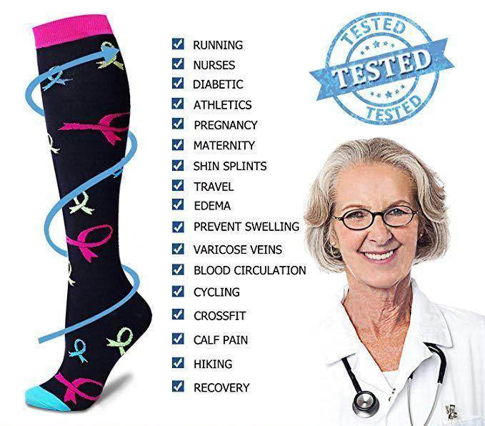 Beige Compression Socks For Women& Men circulation(8 Pairs),Stockings ...
