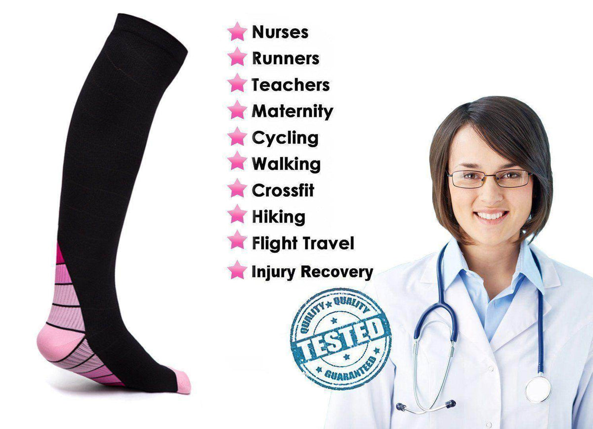 Athletic Fit Compression Socks with Graduated Target Zones 20-30 mmHg ...
